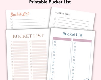2024 Bucket List, Bucket List Template, Bucket List Printable, Bucket List Tracker, Bucket List ...