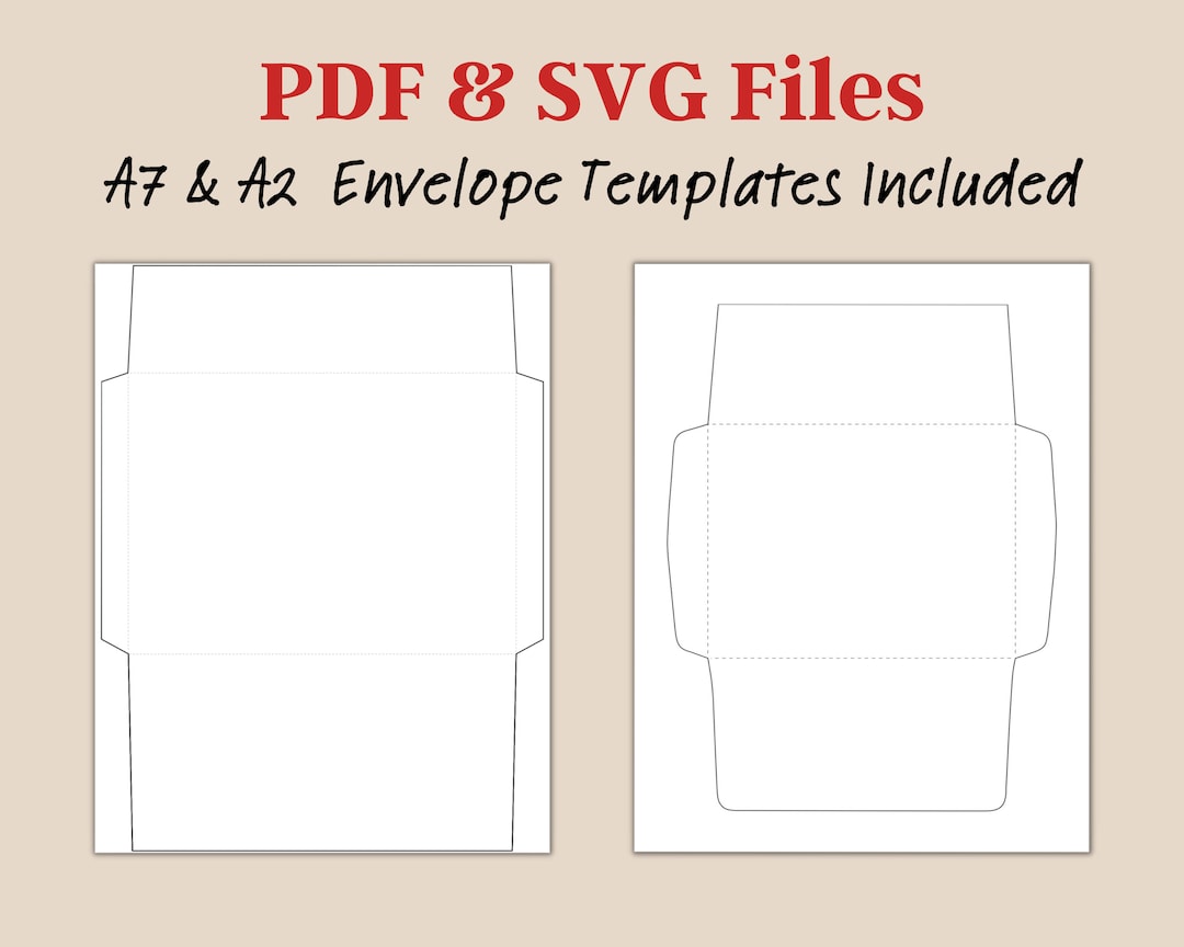 Printable Envelope Template, A7 5 X 7, for Greeting Cards, SVG PDF ...