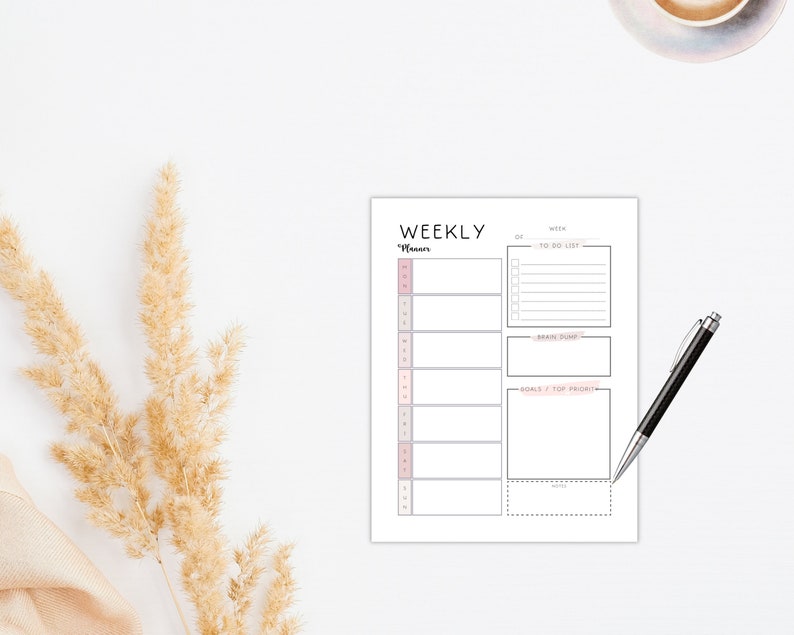 Weekly Planner Printable, Digital Weekly Planner, Weekly Schedule ...