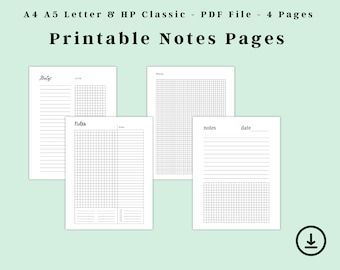 Printable Lined, Dot Grid, Graph Paper Digital Planner Templates ...