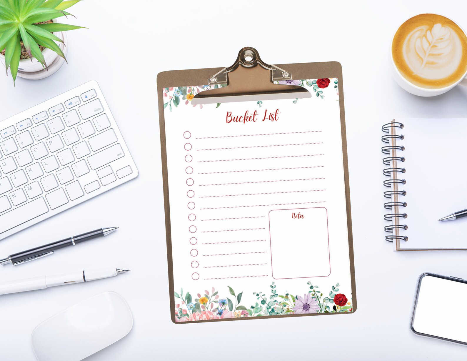 Bucket List Template, Bucket List Printable, Digital Bucket List ...