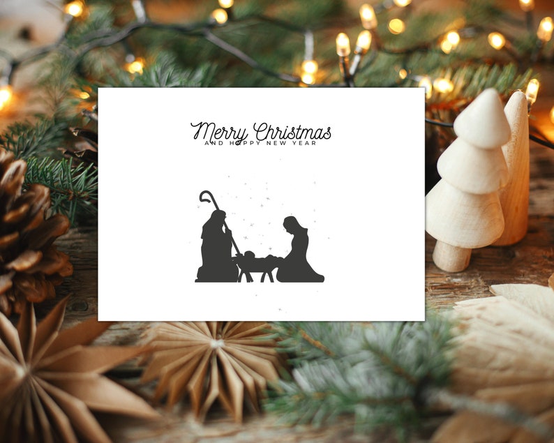 Nativity Card Printable Nativity Card Religious Christmas - Etsy