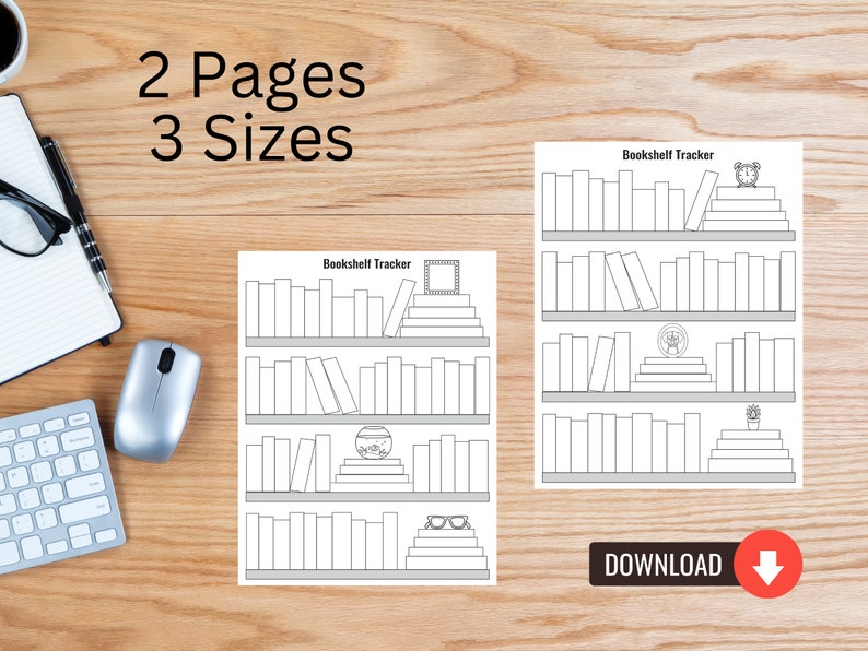 Book Tracker Digital Book Tracker Bookshelf Printable Book - Etsy