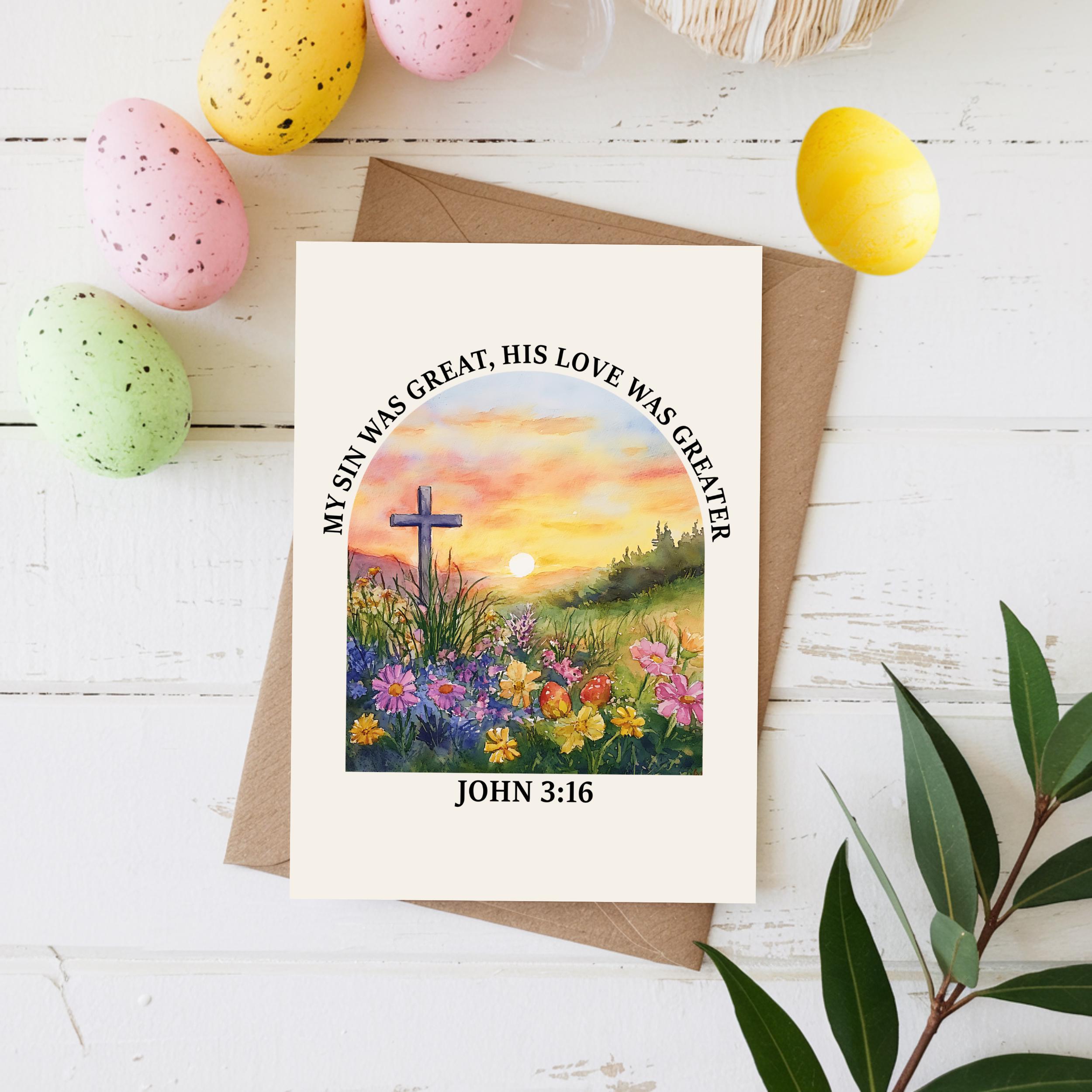 Christian Easter Card, Printable Resurrection Card, John 316 Bible ...