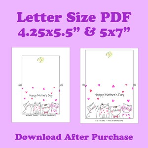 Cute Cats Mother's Day Card, Digital Greeting Card for Cat Moms & Cat ...