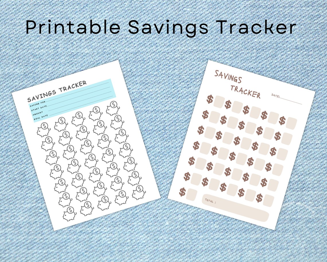 Savings Challenge Digital, Savings Challenge Printable, Savings Tracker ...