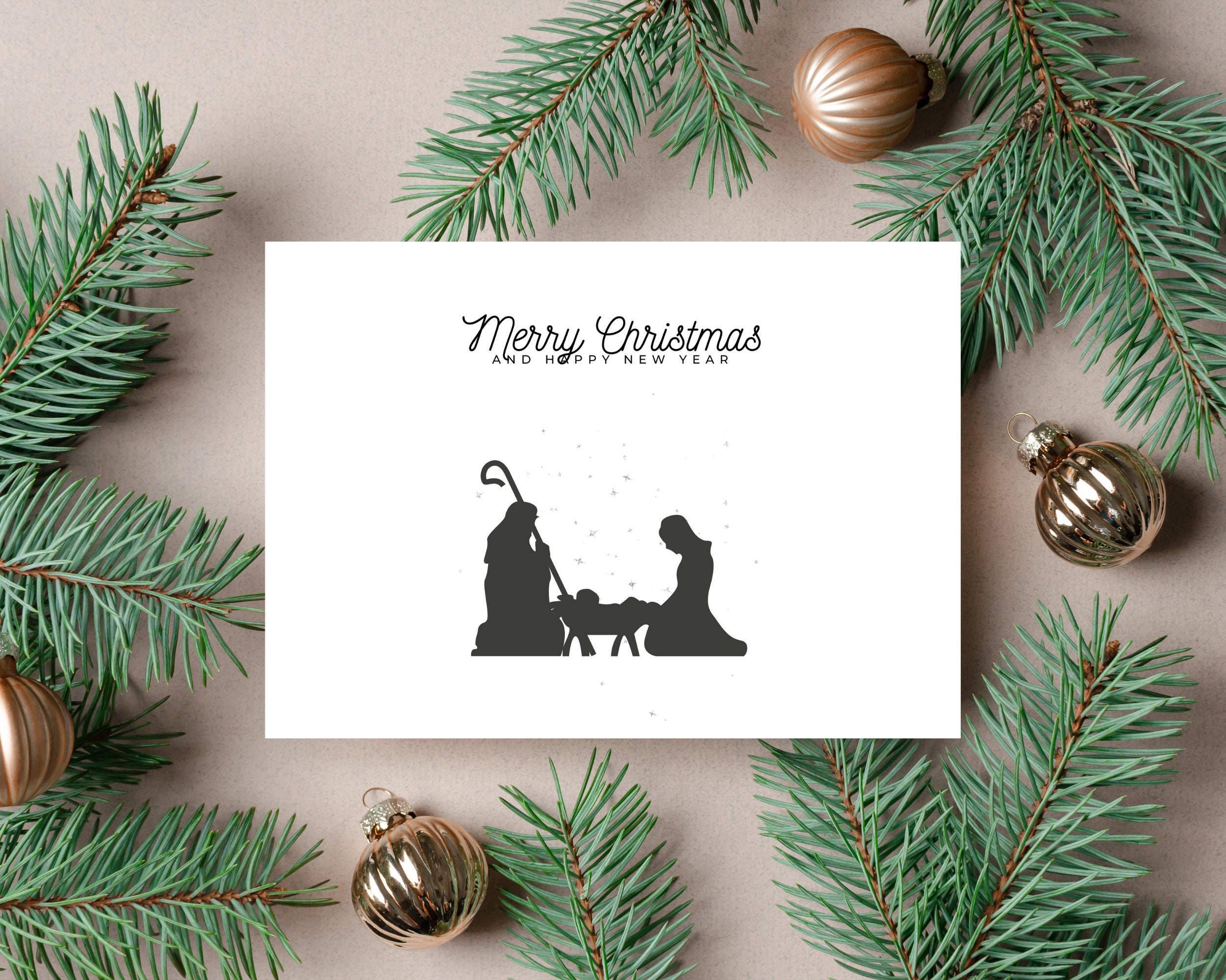 Nativity Card Printable Nativity Card Religious Christmas - Etsy