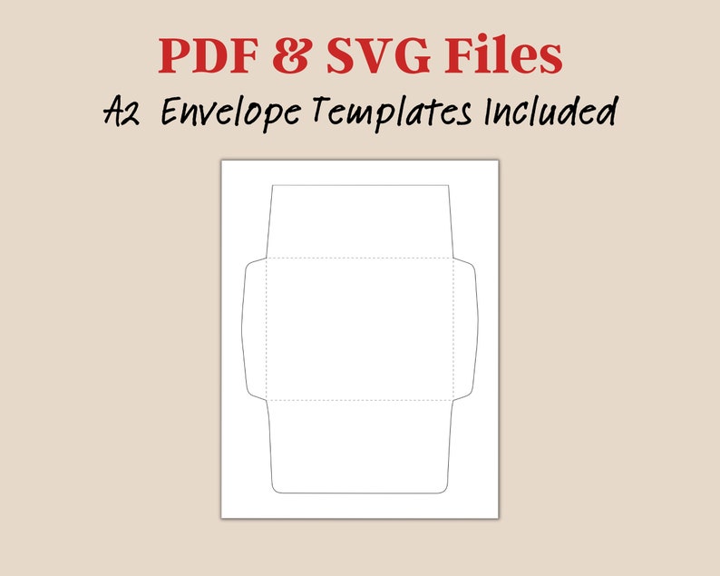 Envelope Template Printable, A2 PDF SVG Envelope Template, Envelopes ...