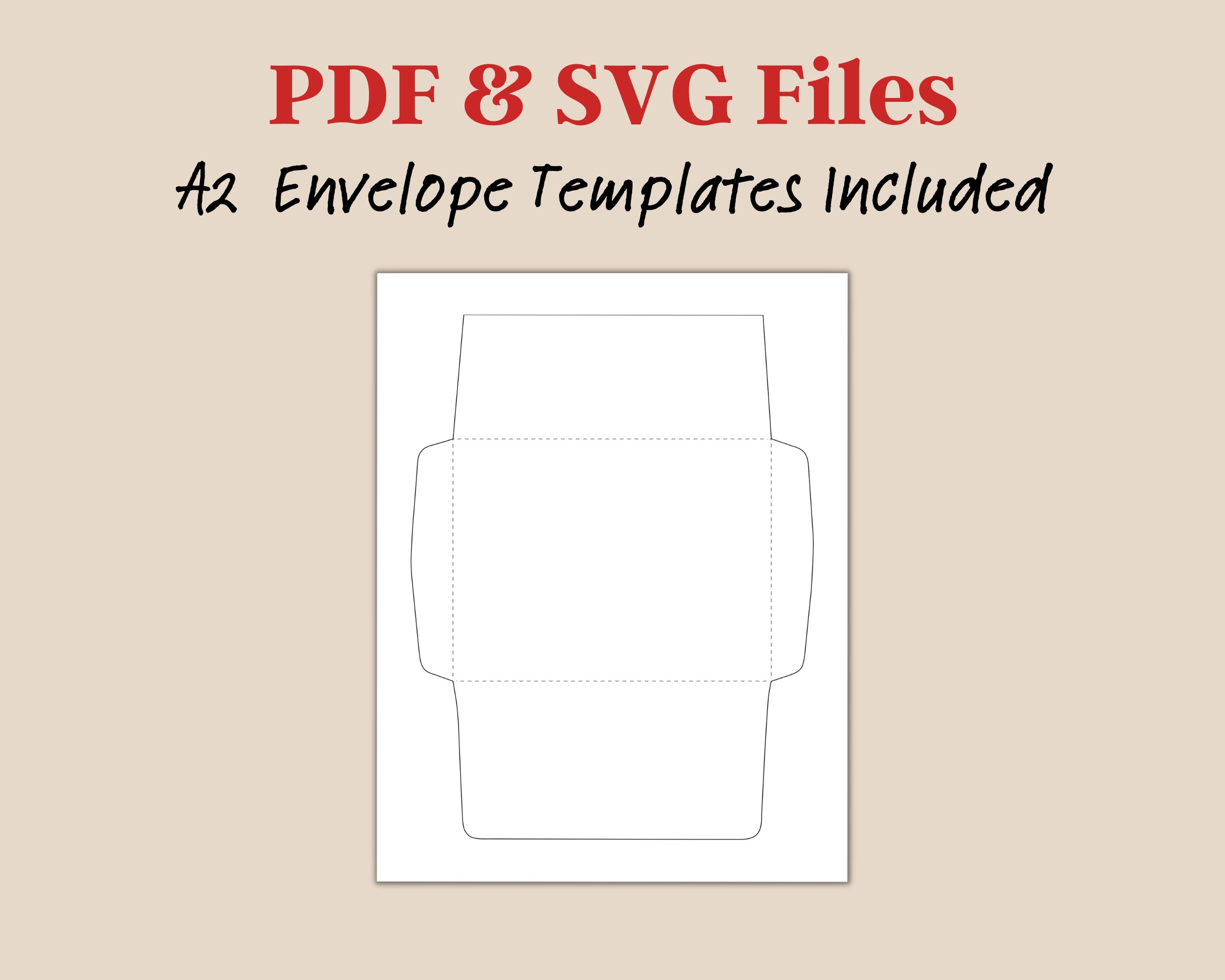 Envelope Template Printable, A2 PDF SVG Envelope Template, Envelopes ...
