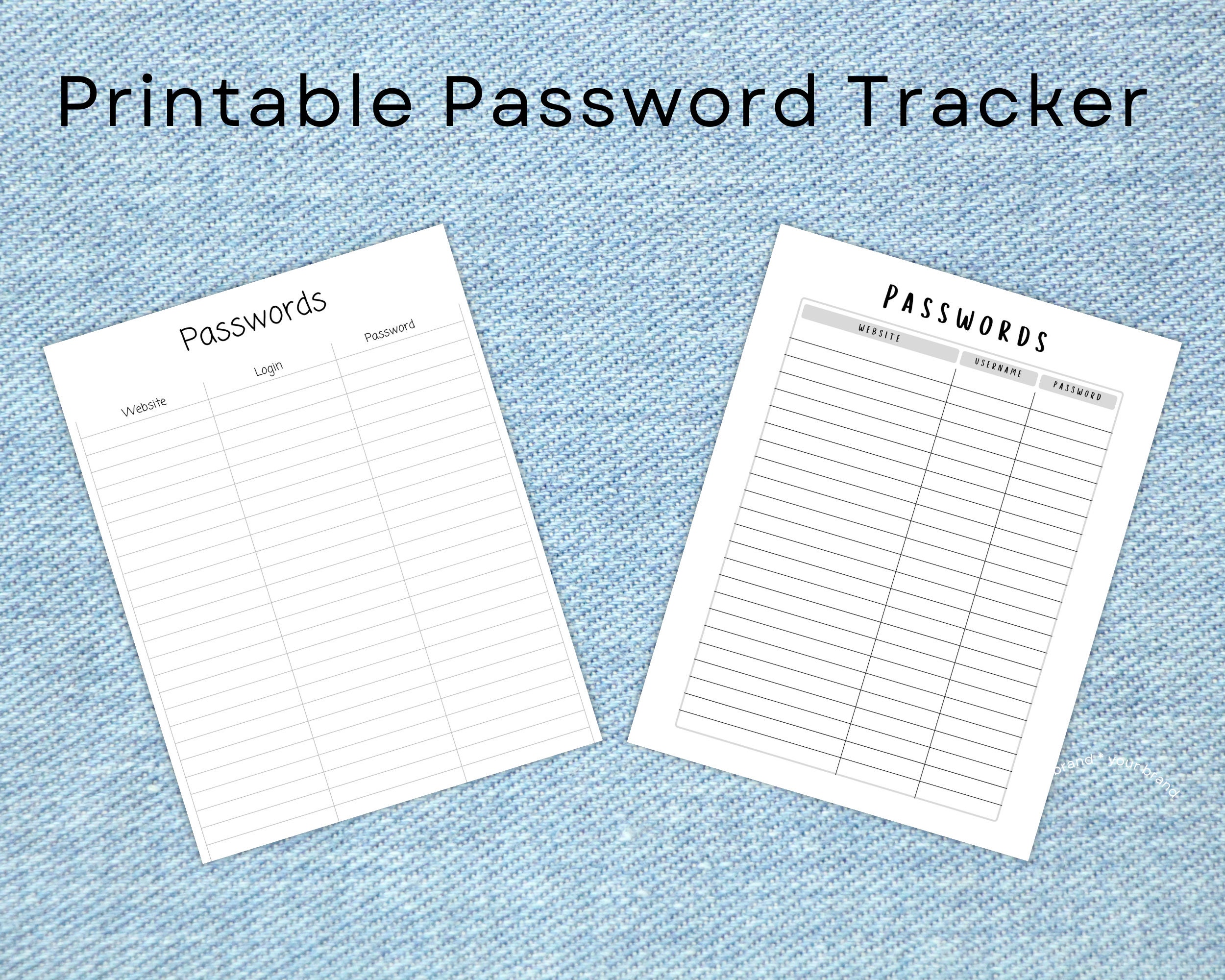 Password Tracker, Password Template, Password Tracker Printable ...