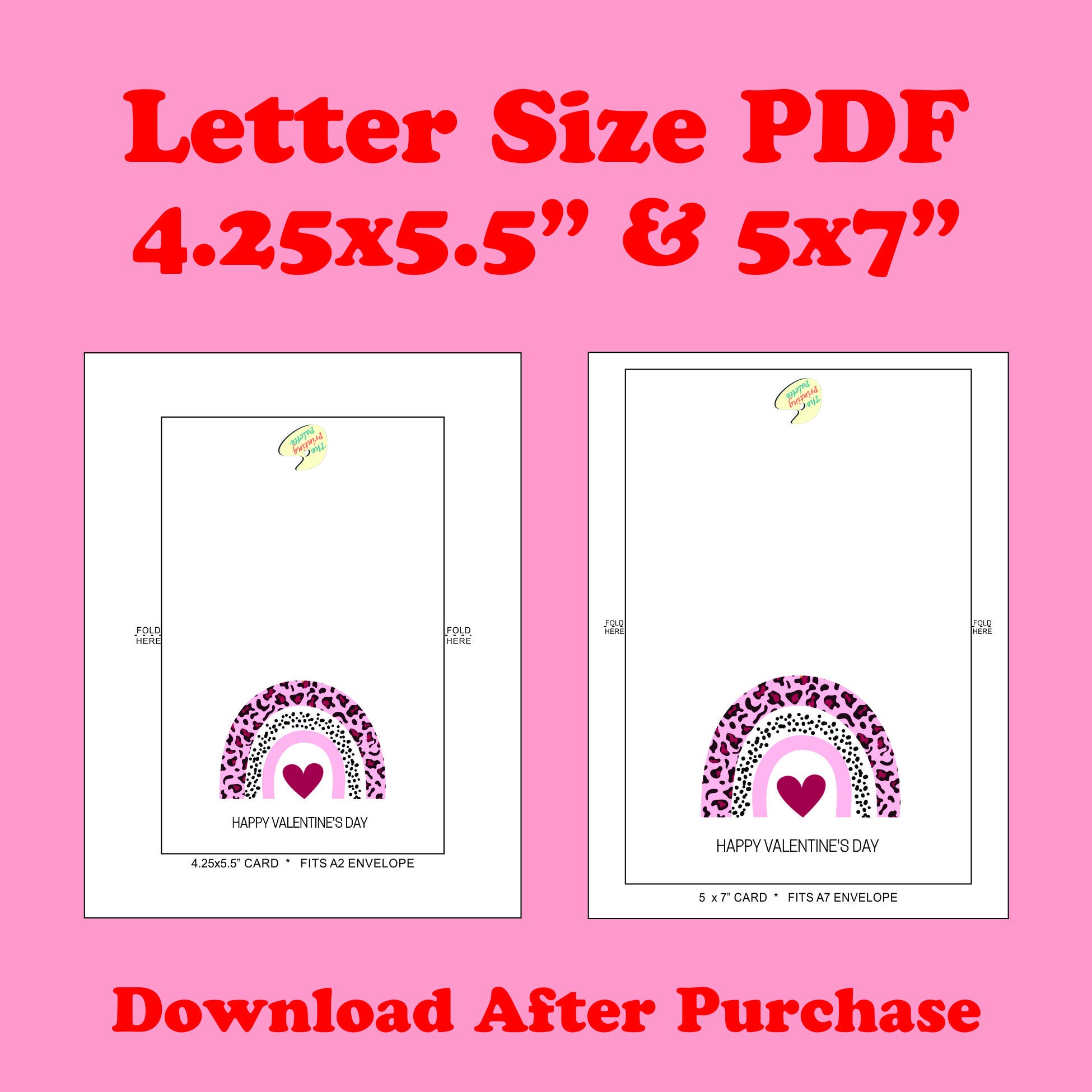 Printable Valentine's Day Card, Rainbow Love Card, 5 X 7, 4.25 X 5.5 ...