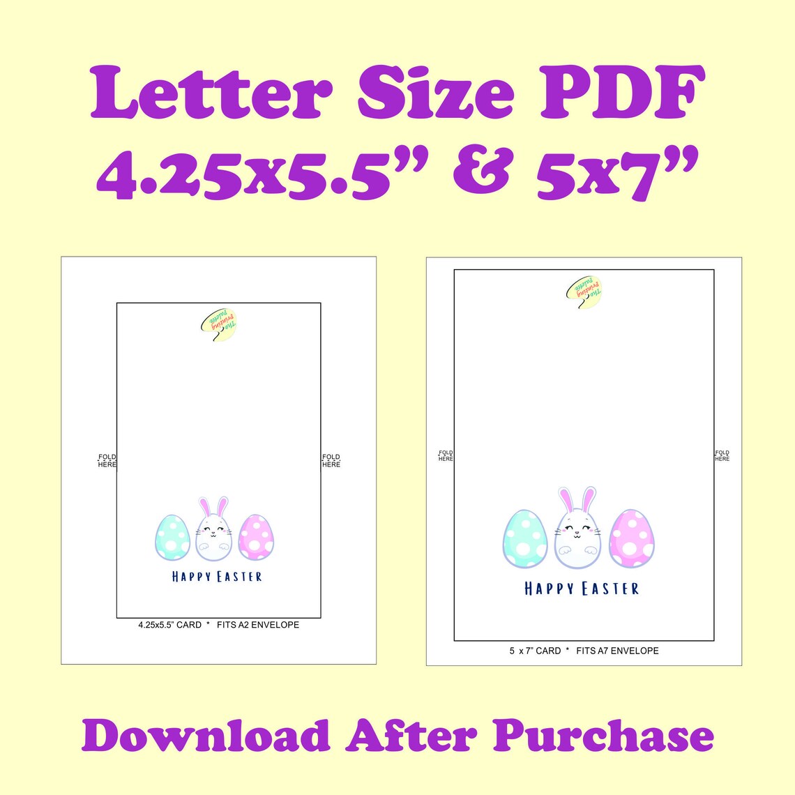 Printable Happy Easter Cards, Cute Easter Bunny Greeting Card, Easter ...