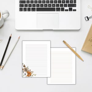 Fall Writing Paper Printable, Pumpkin Stationery Set, Autumn Letter ...