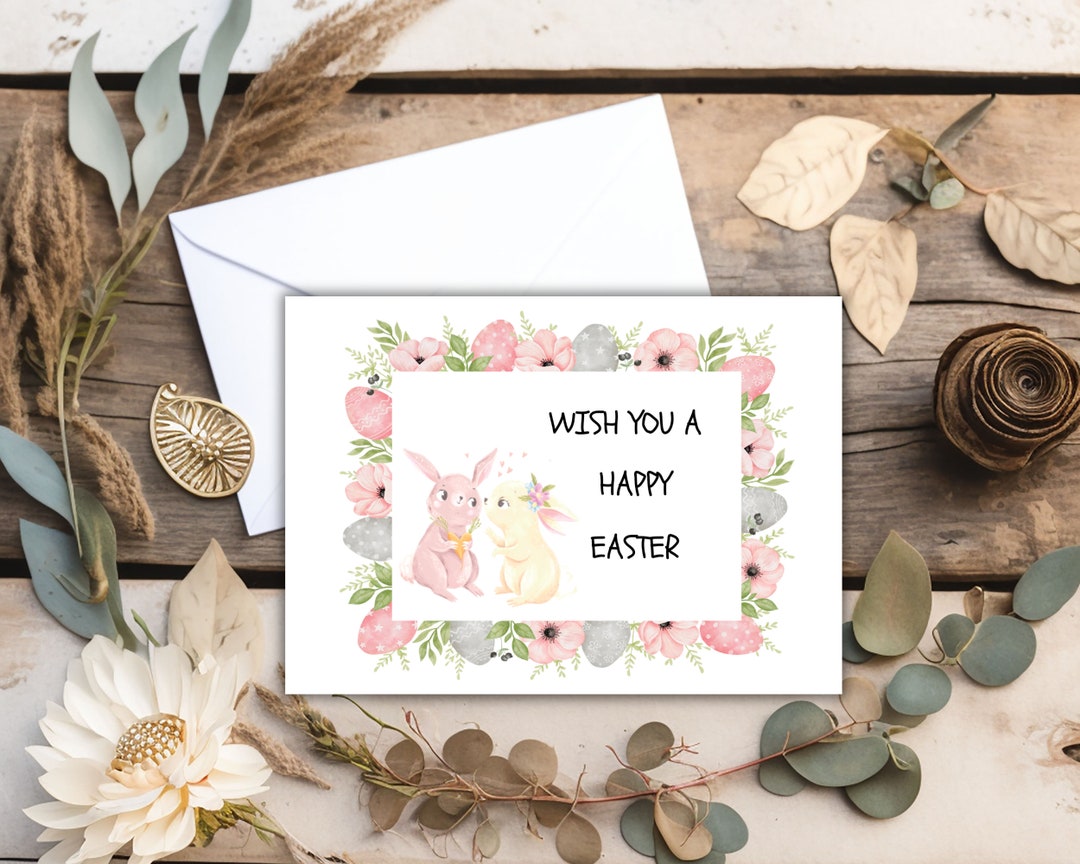 Printable Easter Card, Watercolor Easter Greeting Card, Easter Card ...