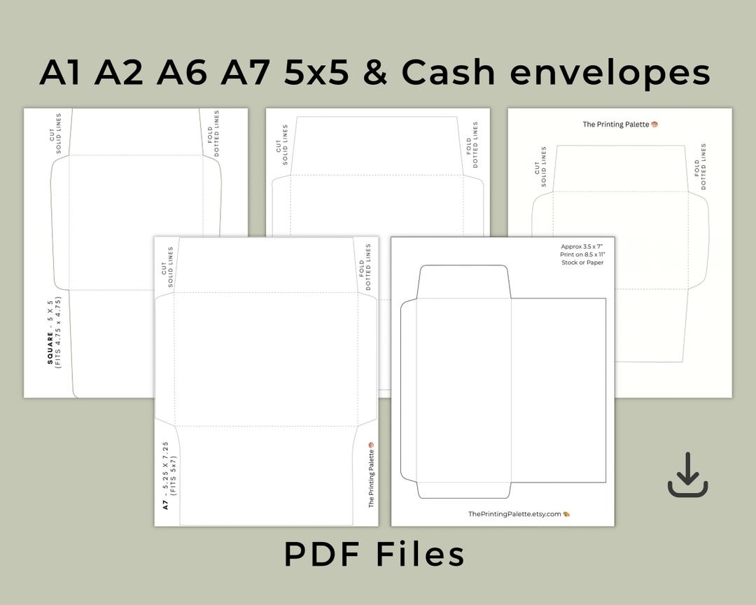 Envelope Templates Set, Printable Envelopes, Budget Cash Envelope ...