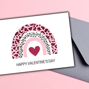 Printable Valentine's Day Card, Rainbow Love Card, 5 X 7, 4.25 X 5.5 ...
