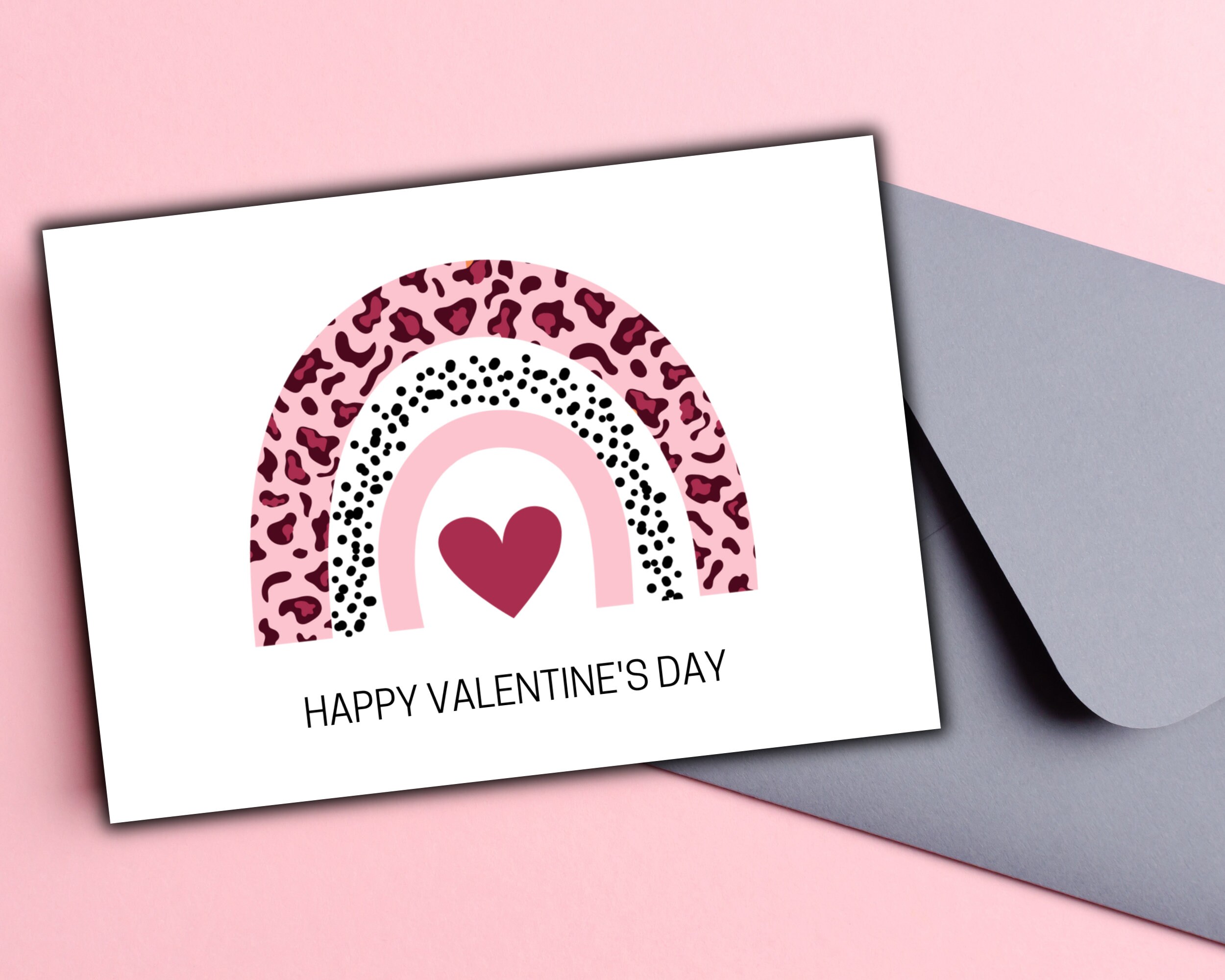 Printable Valentine's Day Card, Rainbow Love Card, 5 X 7, 4.25 X 5.5 ...