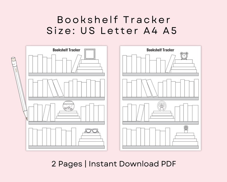 Book Tracker Digital Book Tracker Bookshelf Printable Book - Etsy