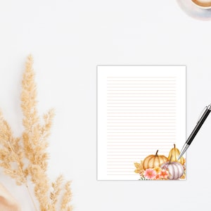 Fall Stationery Paper, Stationery Paper Unlined Lined Pages Digital ...