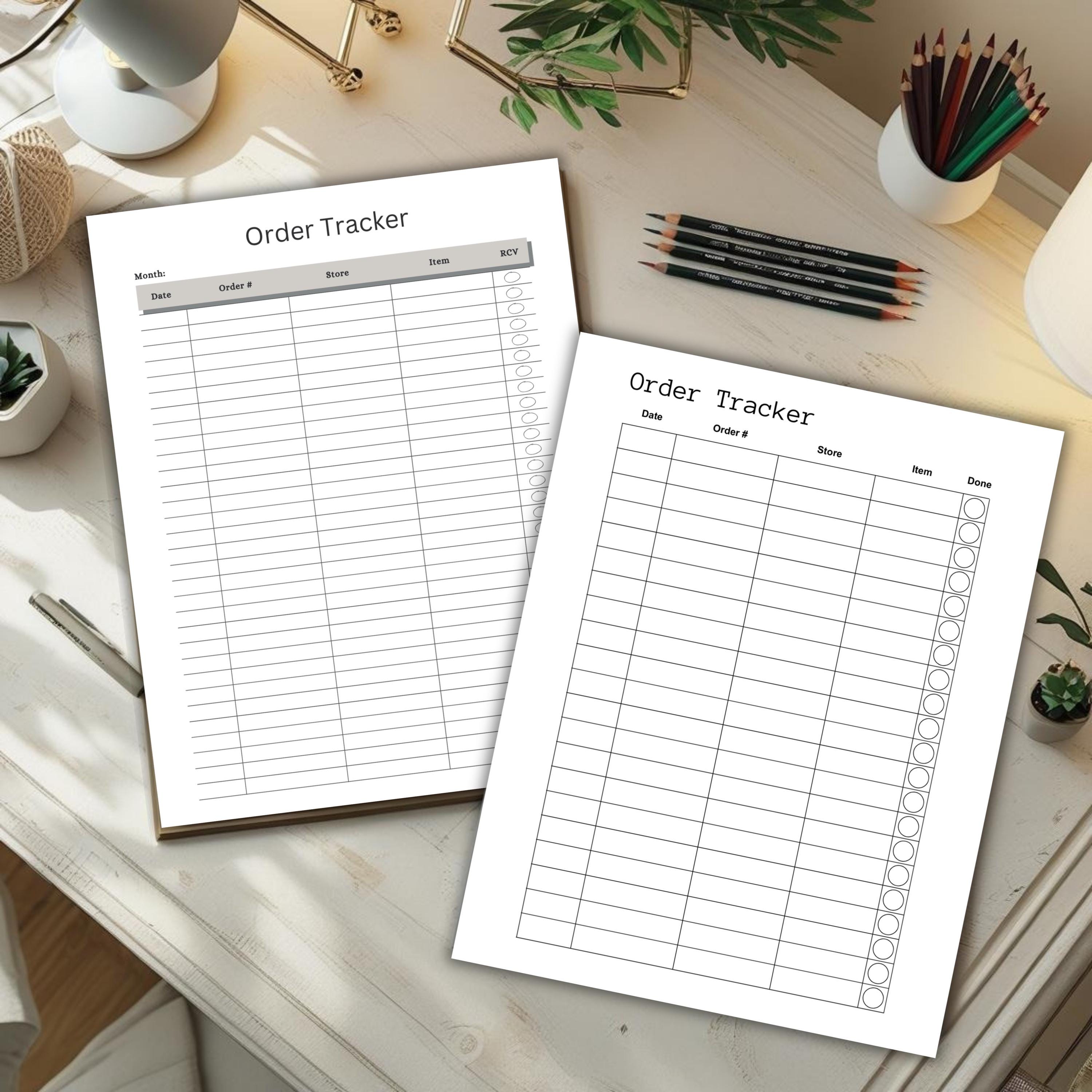 Printable Order Tracker, Online Shopping Log, Package Delivery ...
