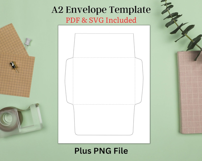 Envelope Template, PDF & PNG, Digital File, A2 - Etsy