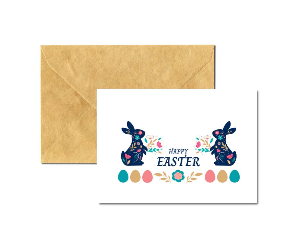 Printable Easter Cards, Easter Bunny Greeting Card, Happy Easter Card ...