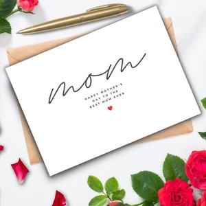 Printable Mother's Day Card, Mothers Day Card Set, Simple Mothers Day ...