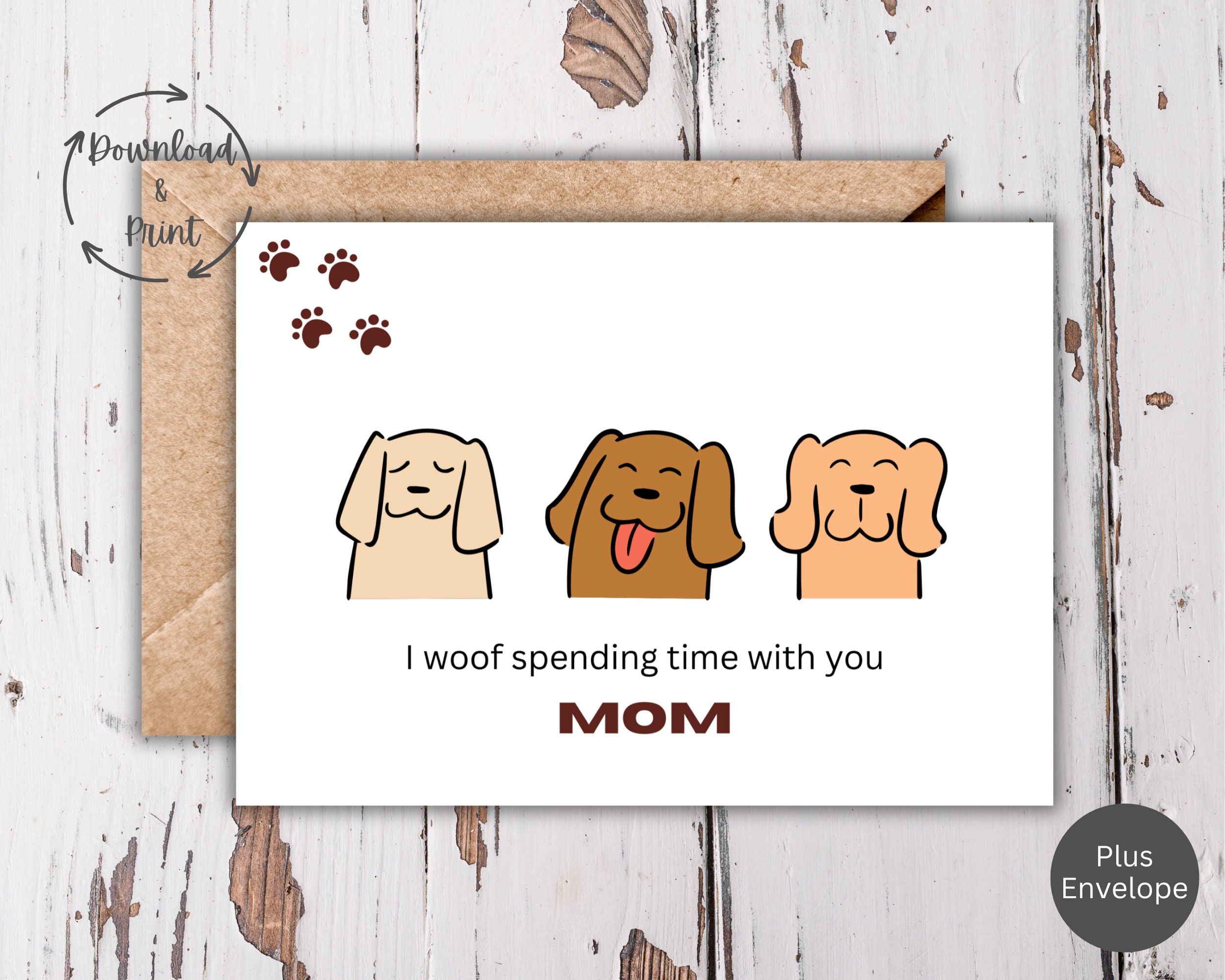 Printable Mothers Day Dog Card, Mother's Day Card, Mothers Day ...