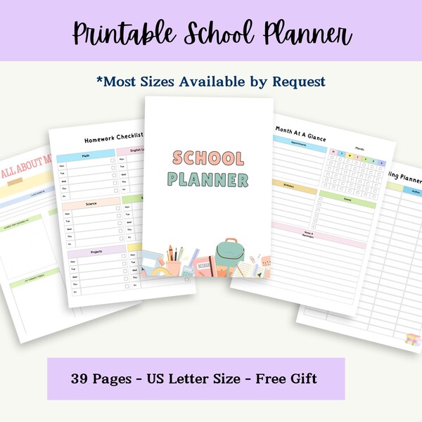 Homework Planner Printable - Etsy
