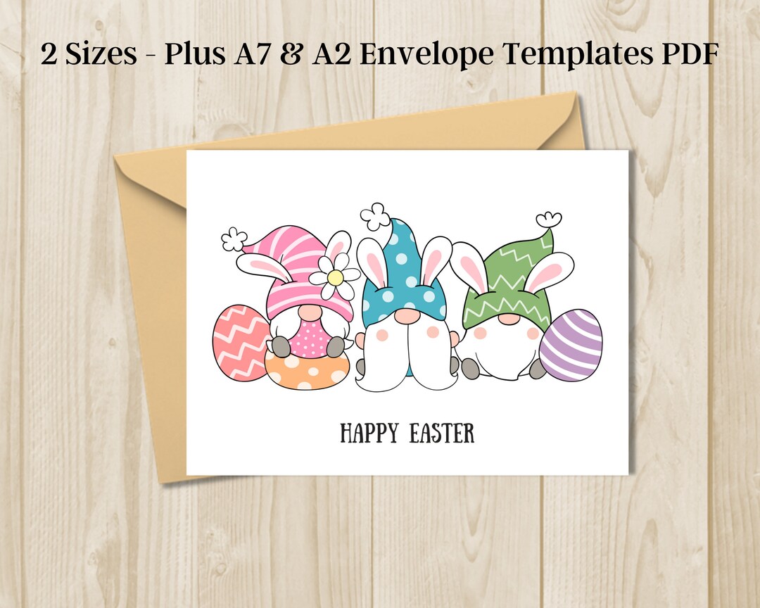 Printable Easter Cards Gnome, Easter Greeting Card Digital, Gnome Card ...