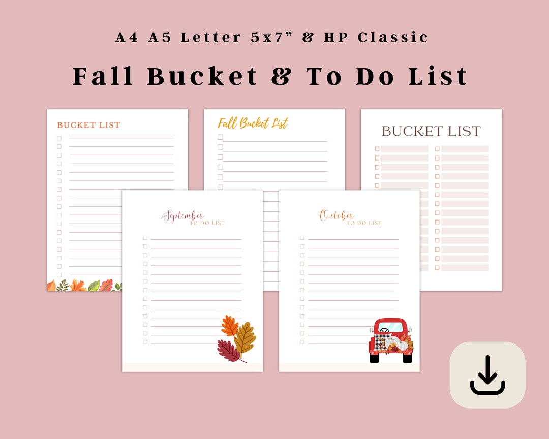 Fall Bucket List, Fall Bucket List Digital, Fall Bucket Checklist, Fall ...