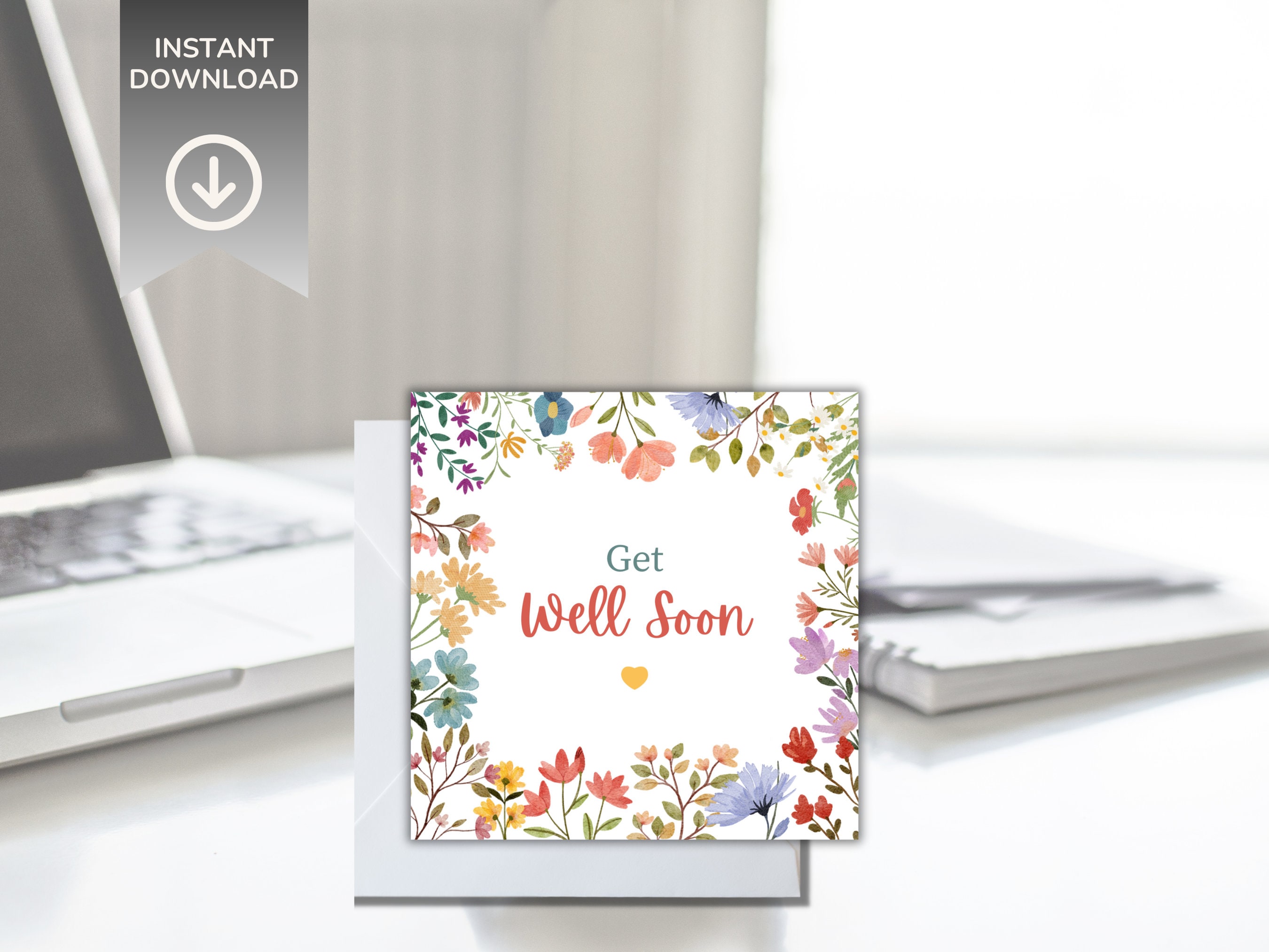 Get Well Soon Card, Get Well Card for Her Printable, Floral Get Well ...
