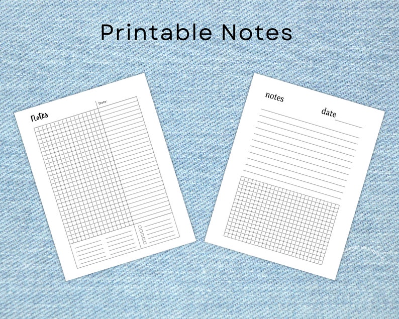Notes Page Digital, Notes Page Printable, Notes Page Template, Note ...