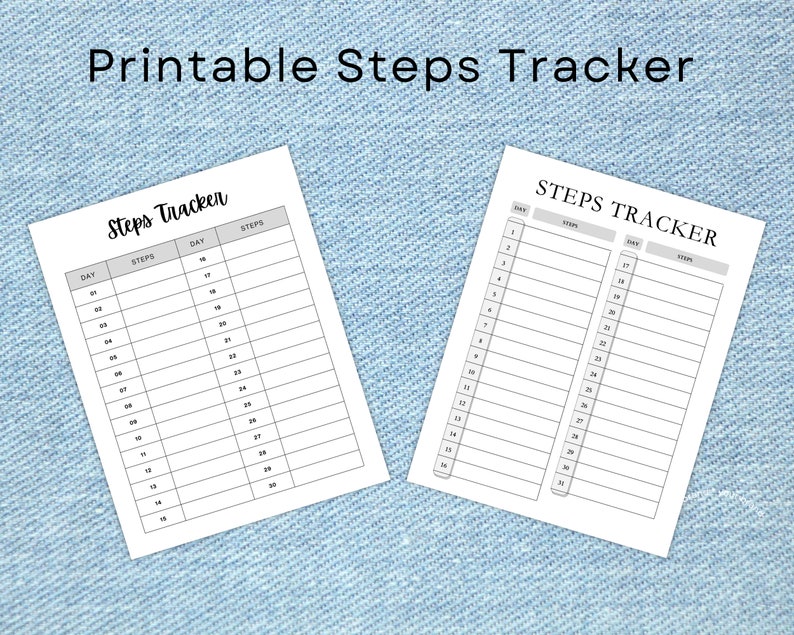Step Tracker Digital Step Tracker List Printable Step Tracker