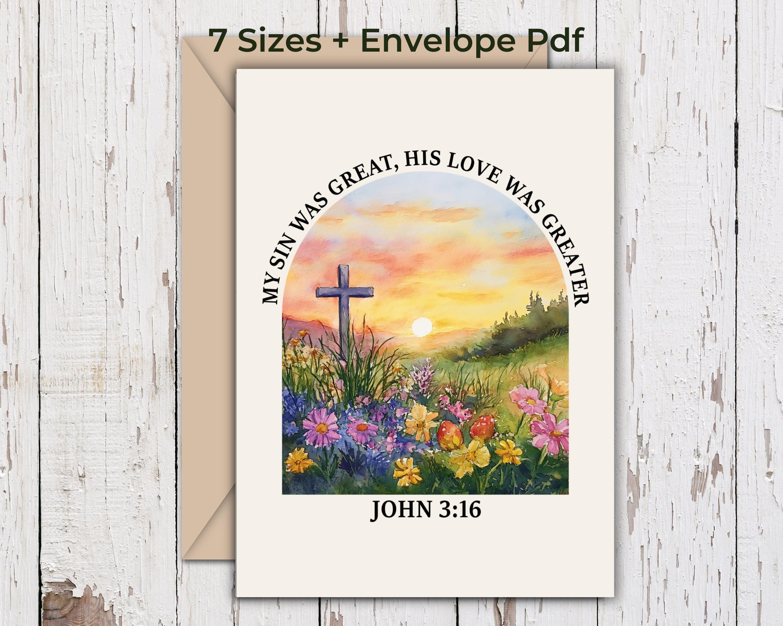 Christian Easter Card, Printable Resurrection Card, John 316 Bible ...