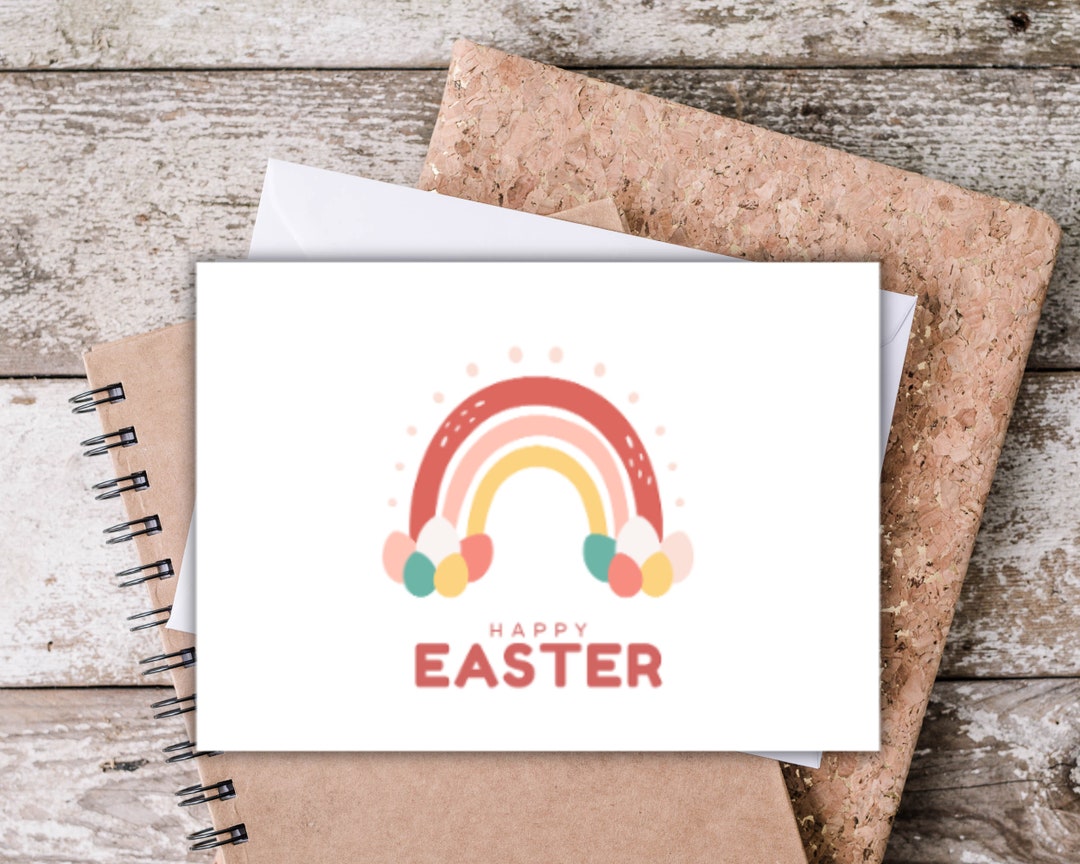 Printable Easter Rainbow Card, Easter Greeting Card Set, Easter Card ...