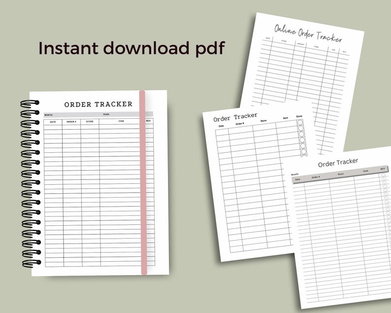 Printable Order Tracker, Online Shopping Log, Package Delivery ...