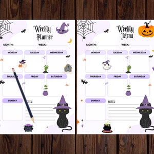Halloween Planner Checklist Printable, Digital Halloween Schedule ...