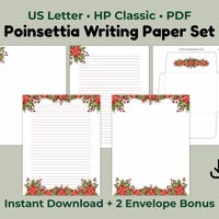 Christmas Writing Paper Poinsettia - Etsy