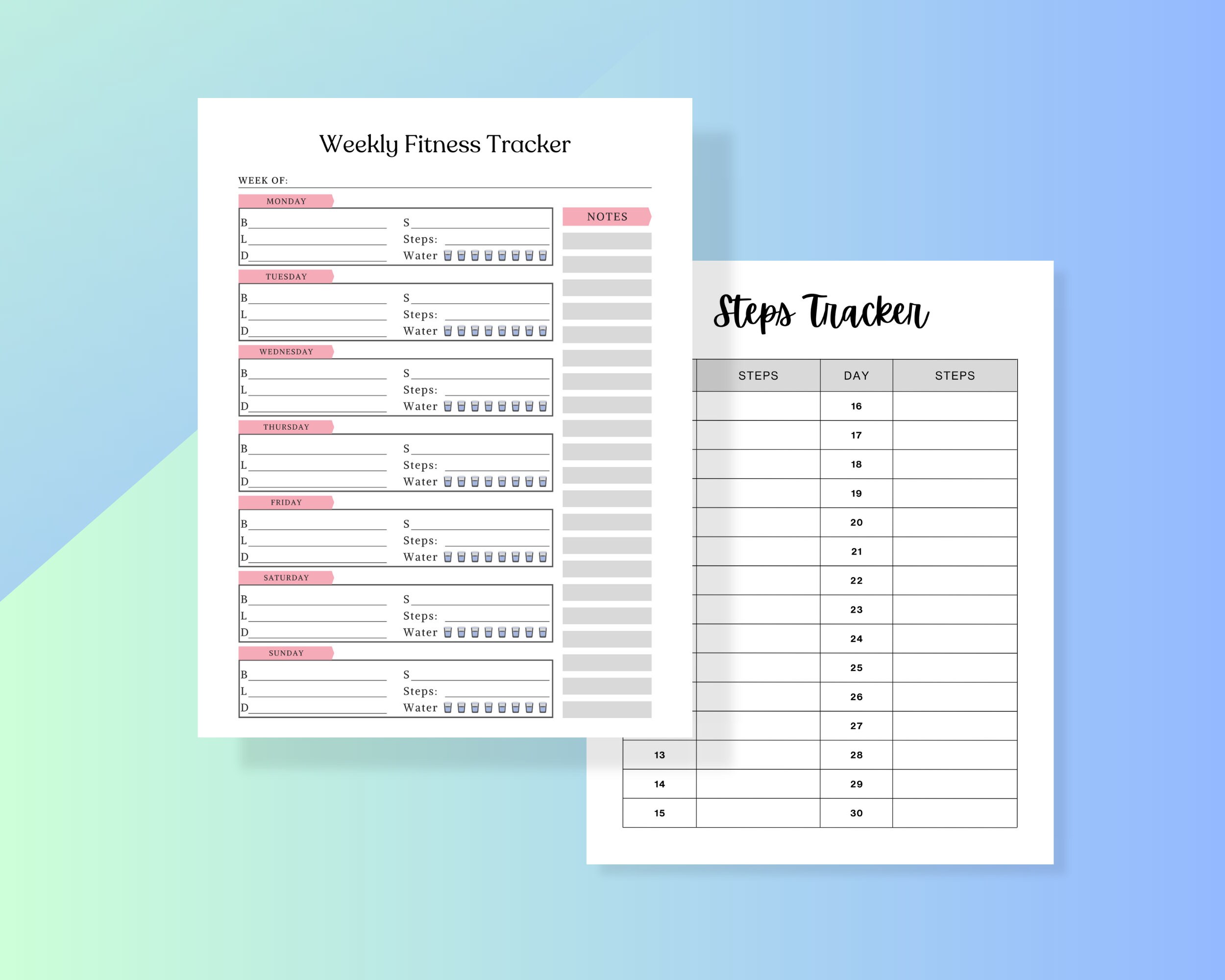 Step Tracker Digital, Step Tracker List Printable, Step Tracker ...