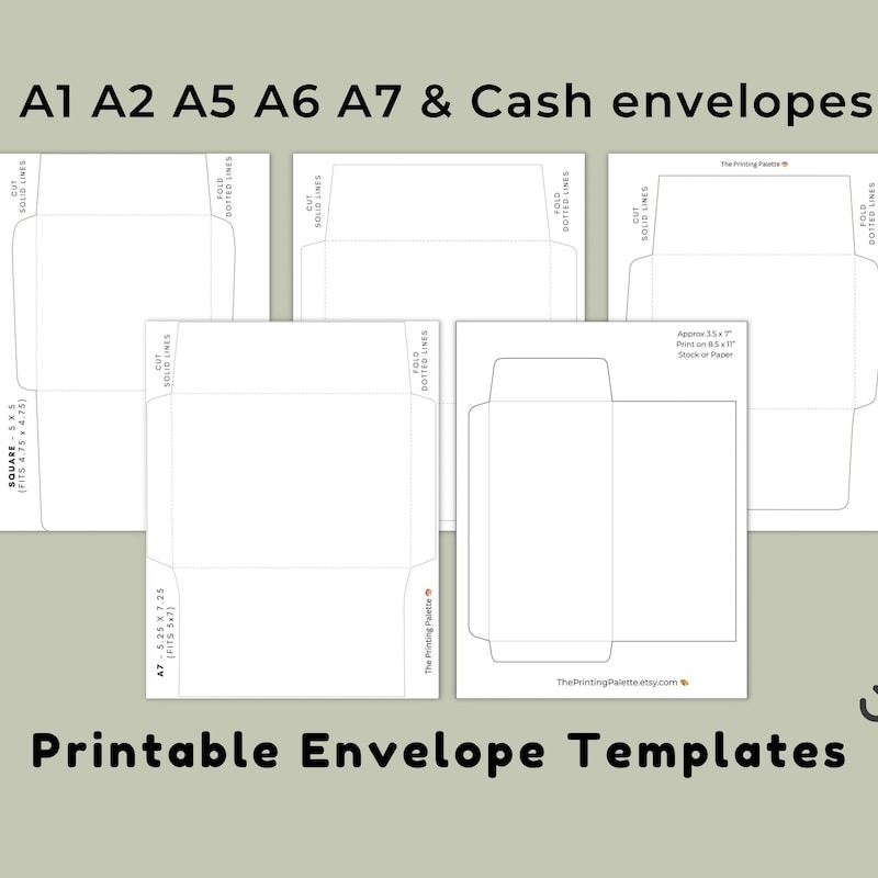 Envelope Printed Template - Etsy