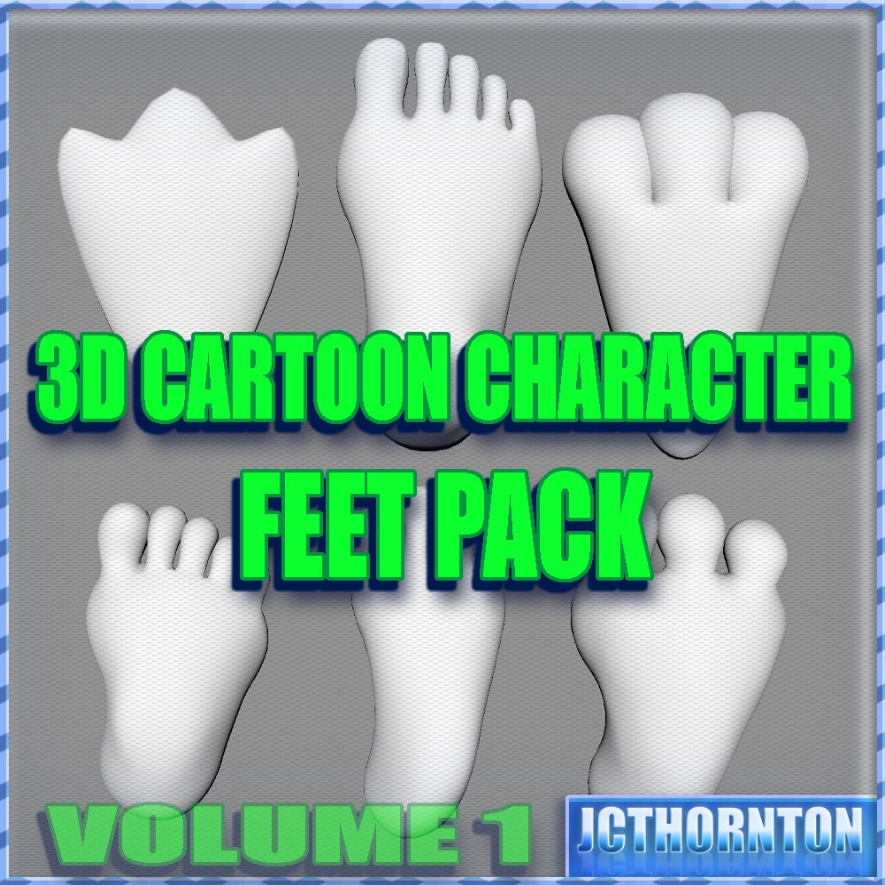 3D Cartoon Character Feet Pack: Vol 1 - Etsy