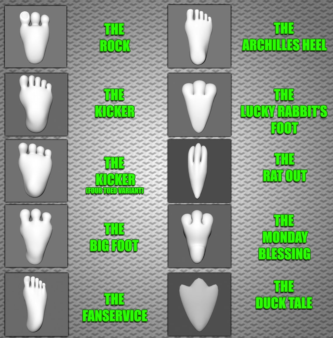 3D Cartoon Character Feet Pack: Vol 1 - Etsy