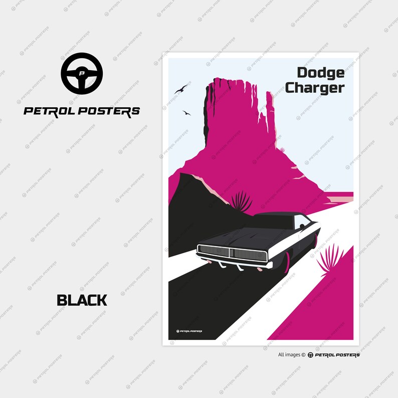 Dodge Charger Art Print: American Muscle Car Poster - Etsy