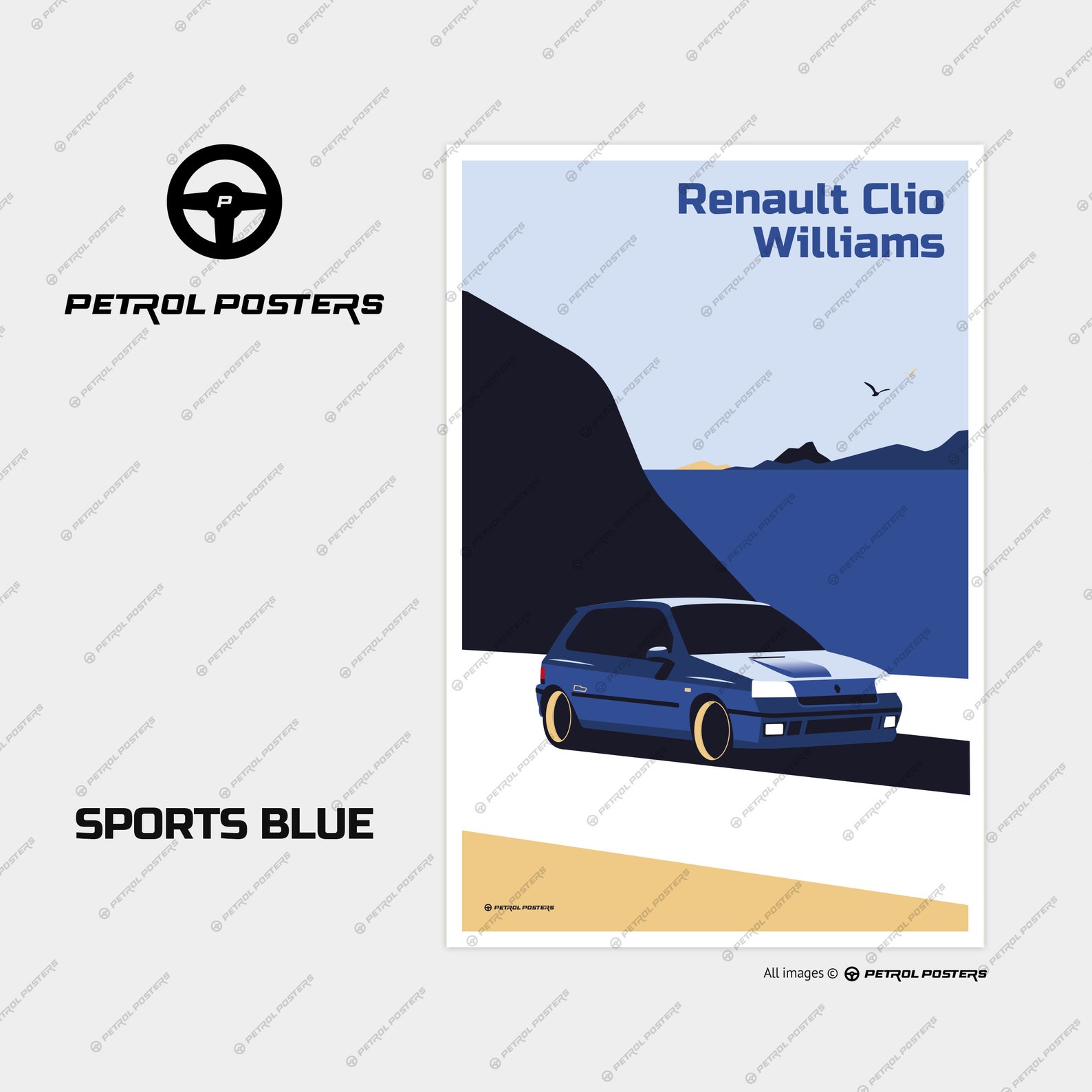 Renault Clio Williams Car Poster, Car Art, Art Prints, Wall Art ...