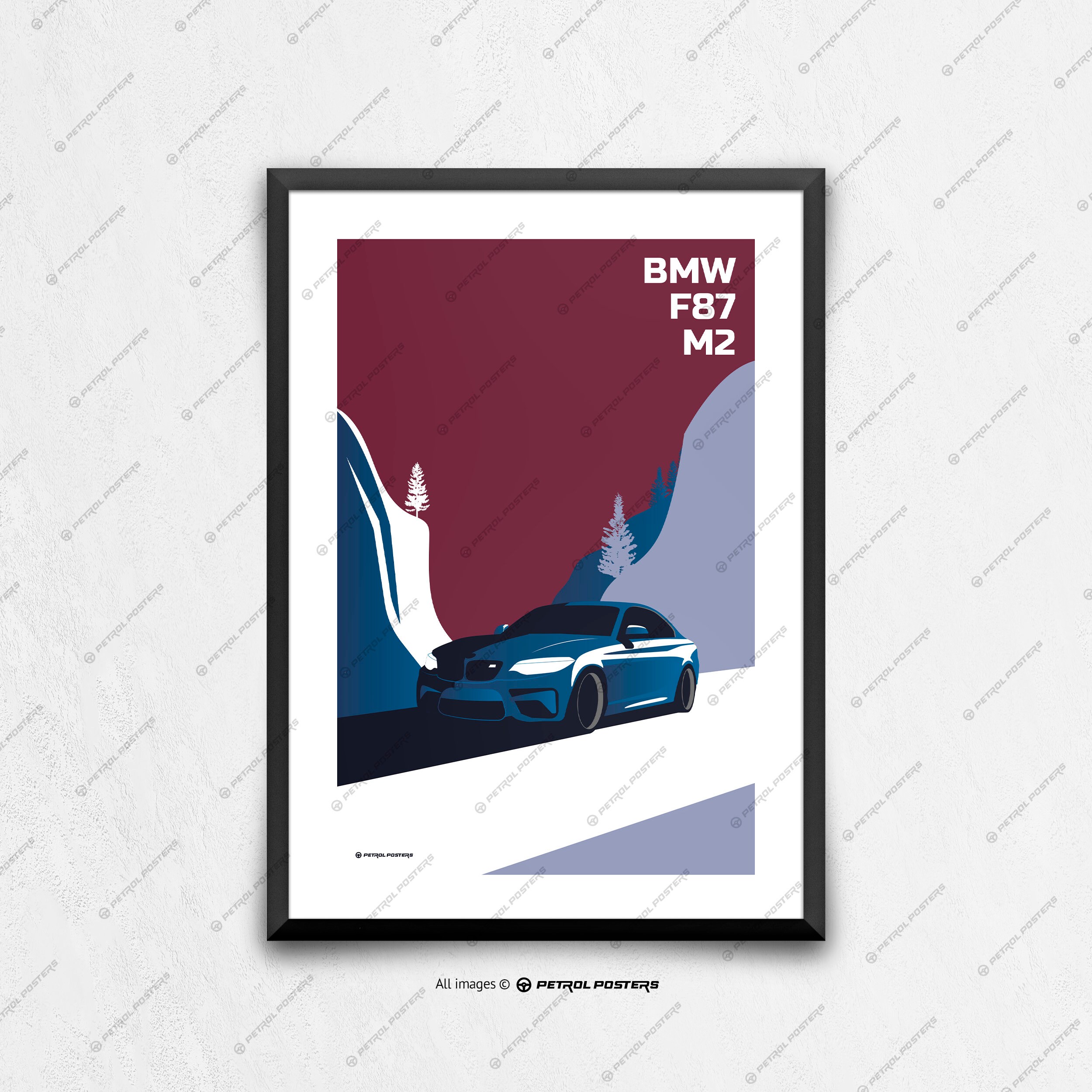BMW F87 M2 Car Poster, Car Art, Art Prints, Wall Art, Birthday Gift Ideas, Gifts for Him Unique ...
