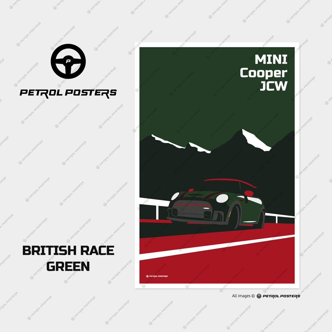 MINI Cooper JCW - Car Poster, Car Art, Art Prints, Wall Art, Birthday ...