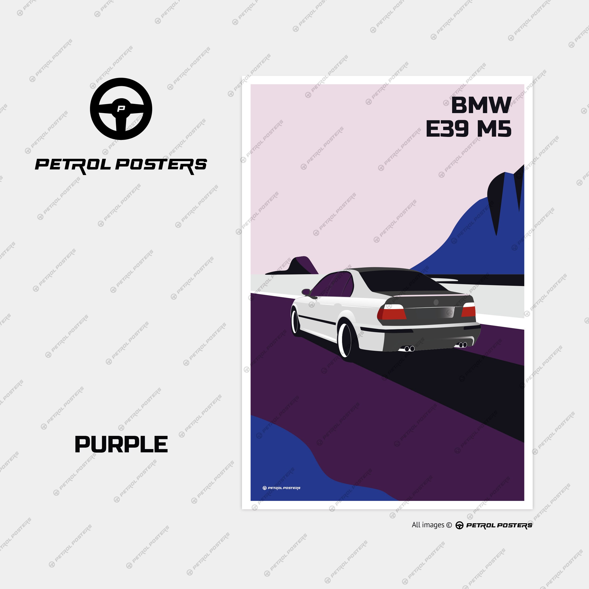BMW E39 M5 Car Poster, Car Art, Art Prints, Wall Art, Birthday Gift ...