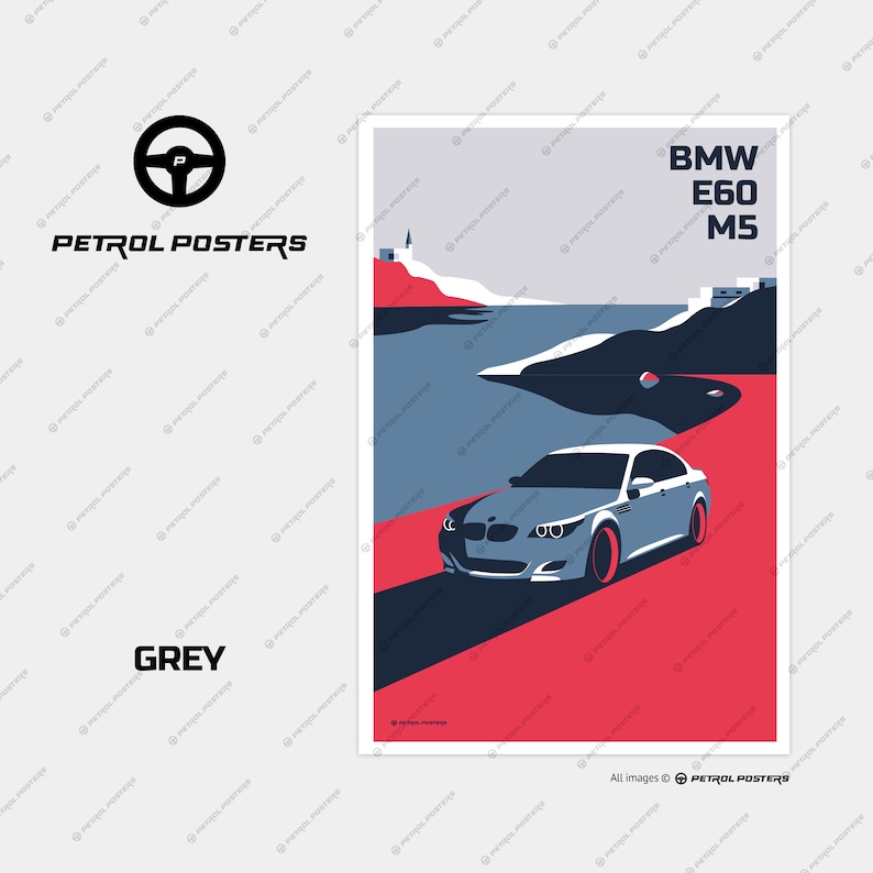 BMW E60 M5 Car Poster: Minimalist Automotive Art Print - Etsy