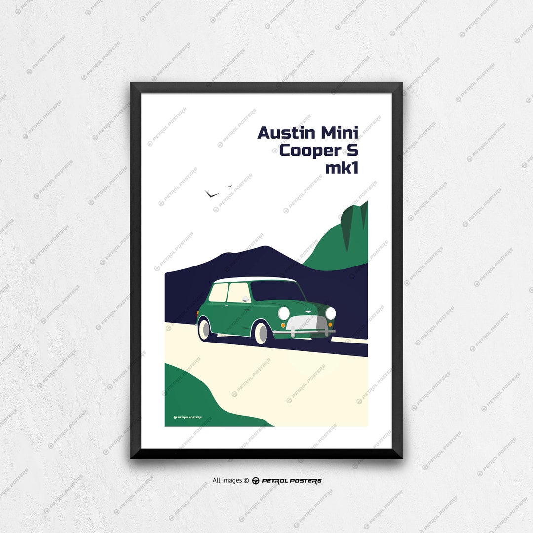 MINI Cooper S - Car Poster, Car Art, Art Prints, Wall Art, Birthday ...